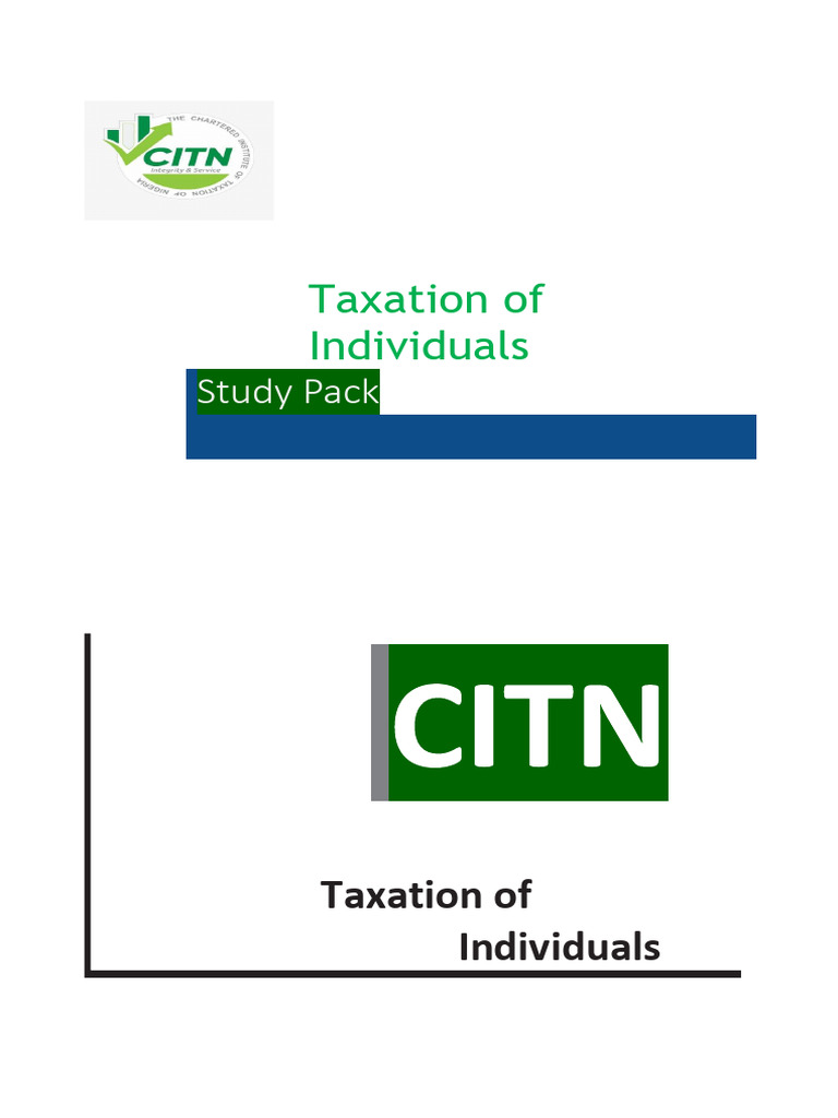 Taxation of Individuals Study Pack | PDF | Taxes | Income Tax