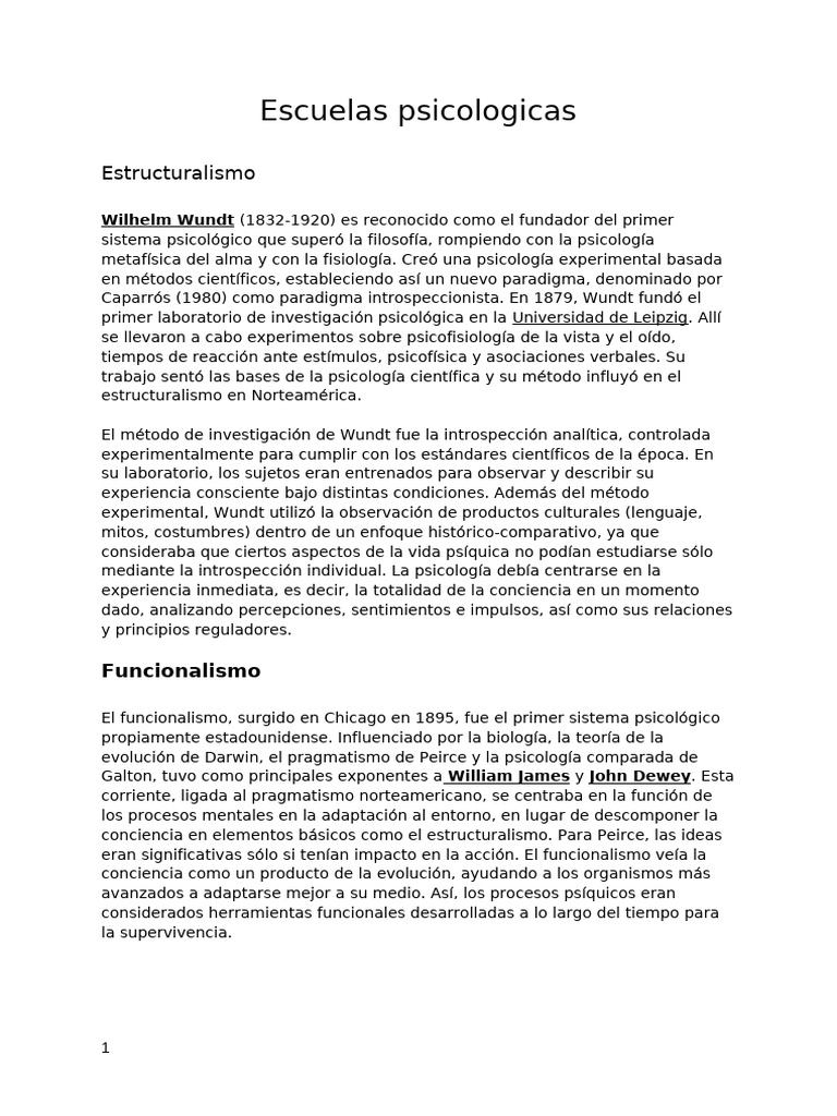 Escuelas Psicologicas (Textos) | PDF | Sicología | Psicoanálisis