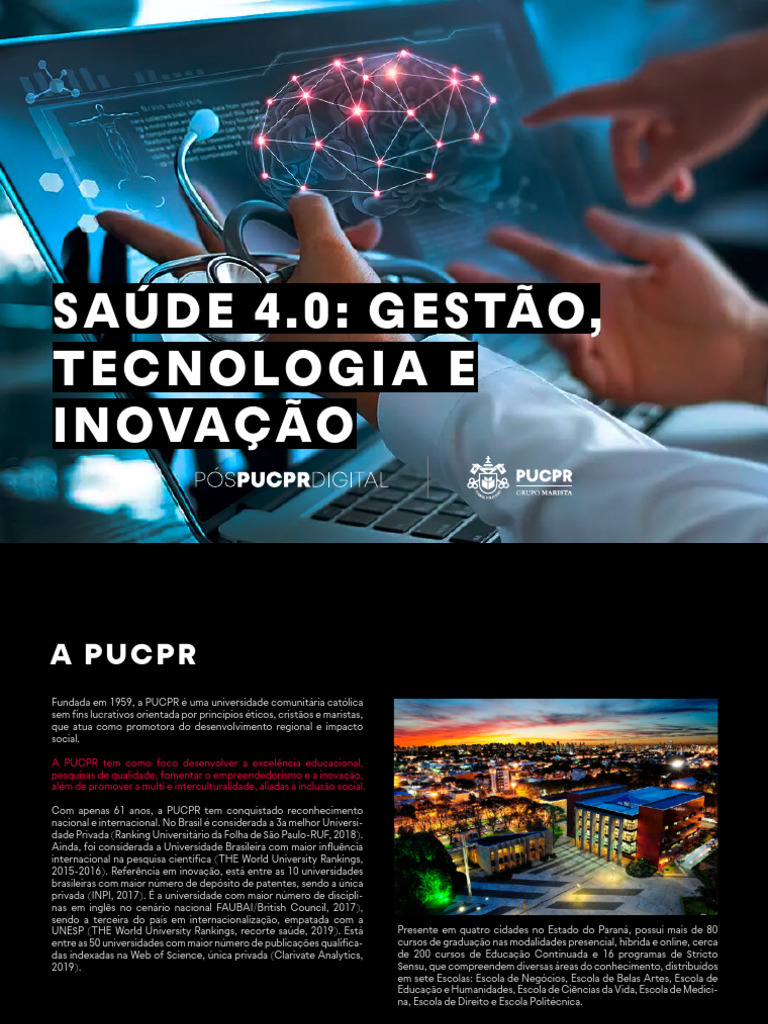 PUCPR_DIGITAL_FRAMEWORK_SAÚDE 4.0 GESTÃO TECNOLOGIA E INOVAÇÃO_08.04 | PDF