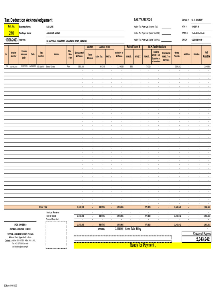 002 02 TYR 2024 KO Jul23 165 240 Lab Line | PDF | Taxes | Government Finances