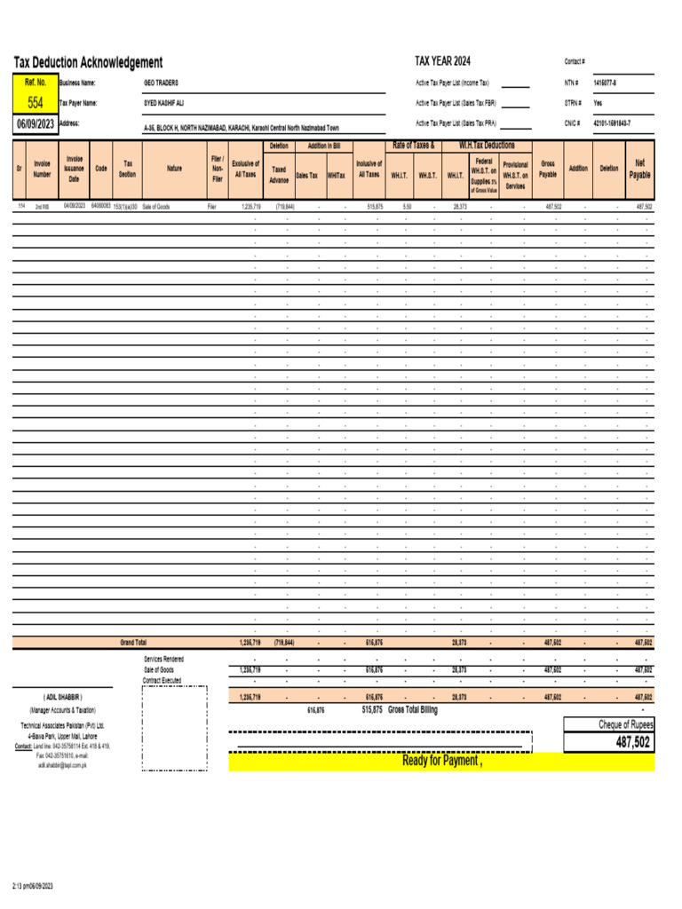 003-07-TYR-2024-KO-Sep23-165-554-Geo Traders | PDF | Taxes | Government ...