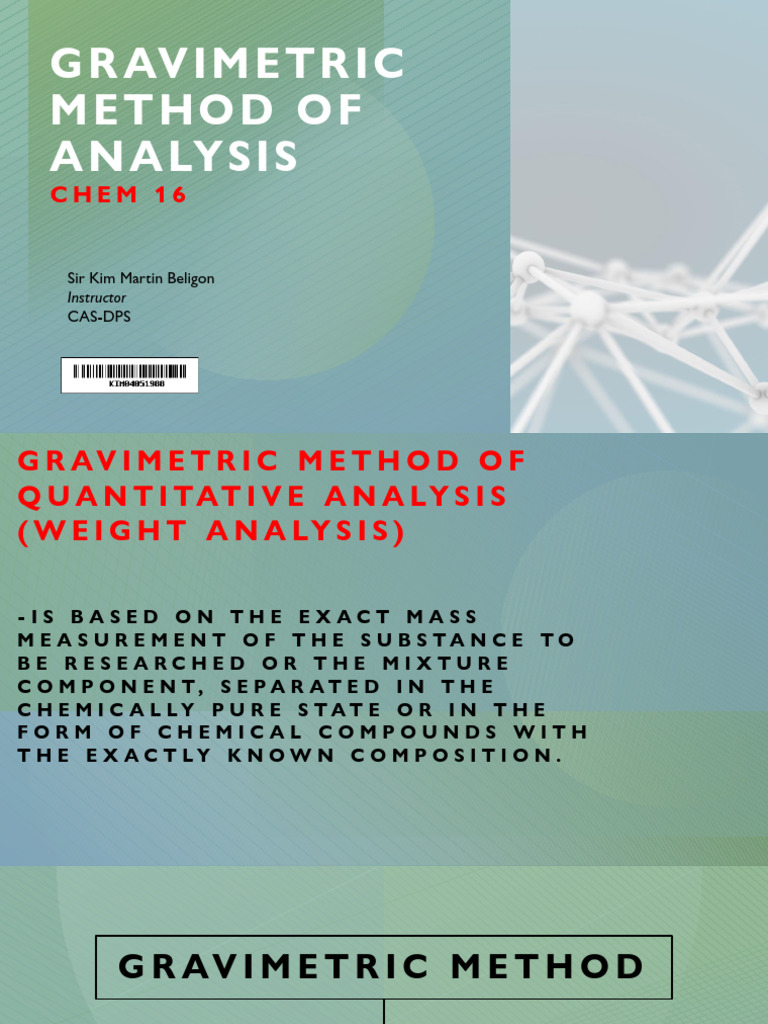 Gravimetric Analysis Part 1 | PDF | Atoms | Chemical Elements