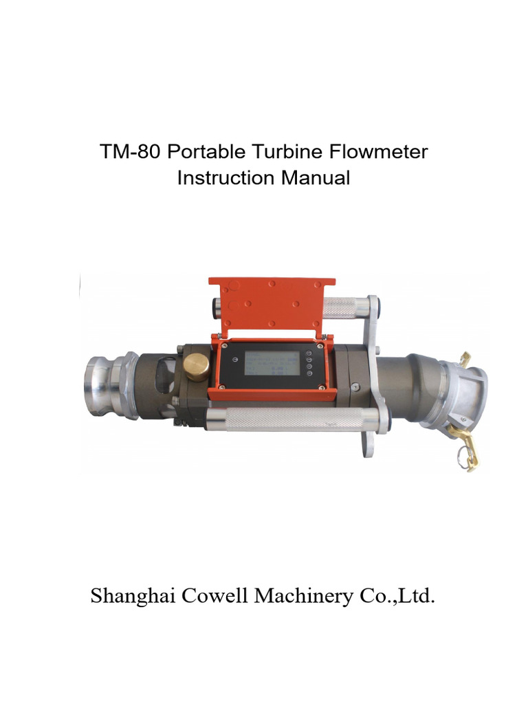 TM-80 Portable Flowmeter Manual | PDF | Flow Measurement | Sensor