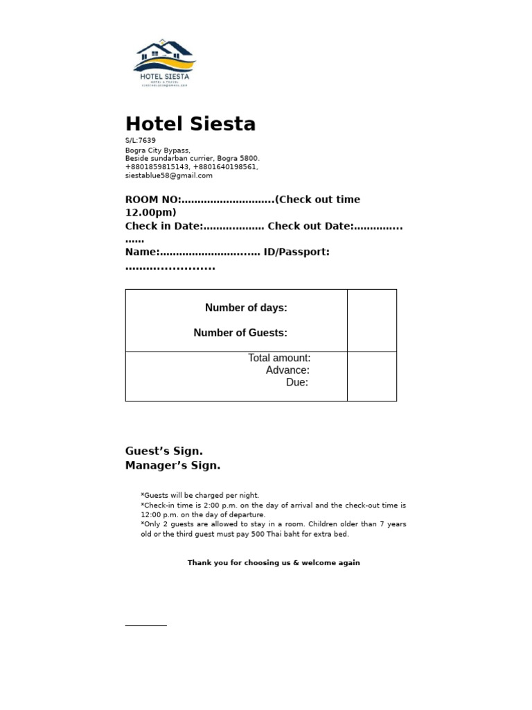 Hotel Siesta | PDF