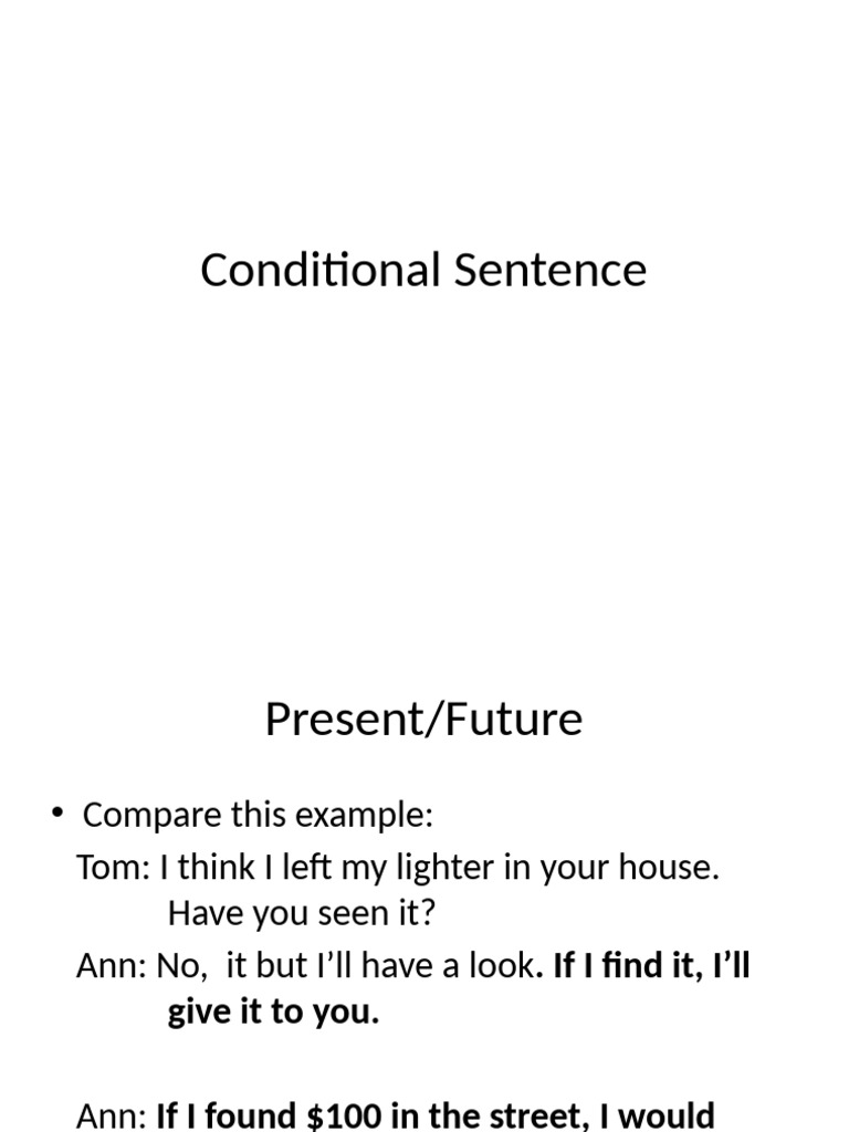 Conditional Sentence (2) | PDF