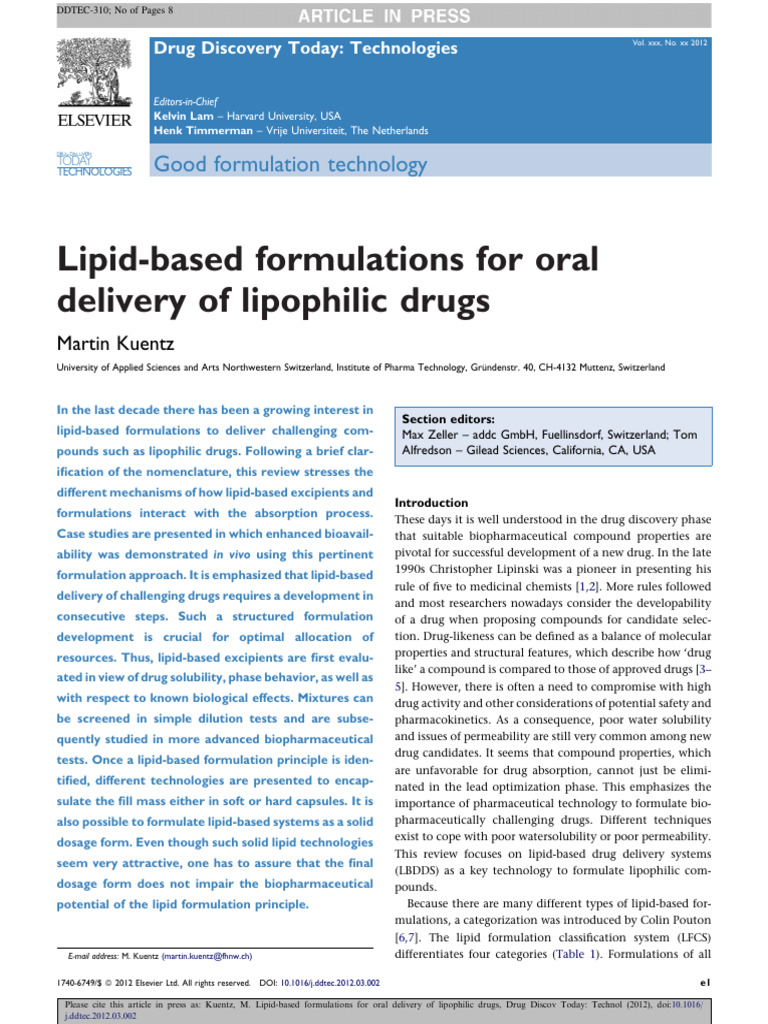 Kuentz2012_Lipid-based formulations for oral oral delivery of lipohilic ...