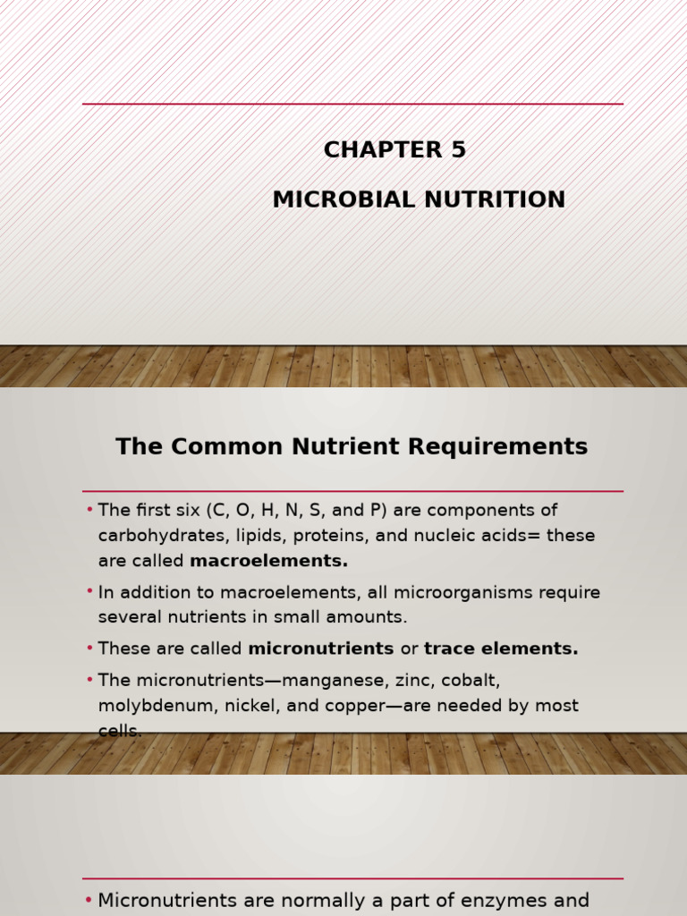 Chapter 5 Microbial Nutrition | PDF | Growth Medium | Biosynthesis