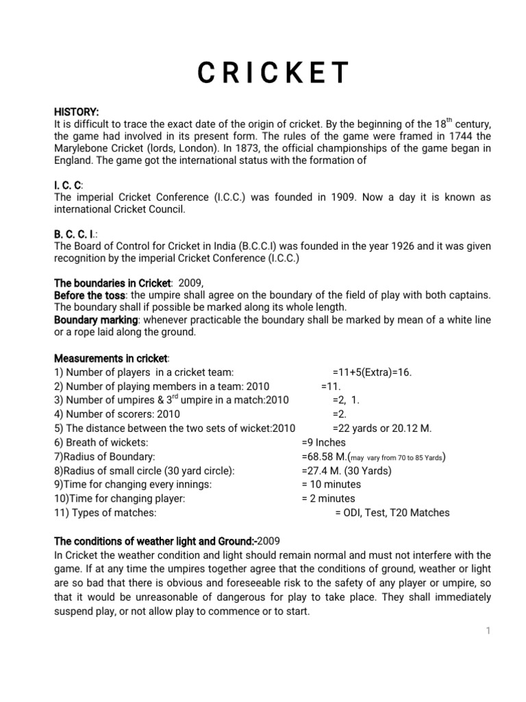 Cricket | PDF