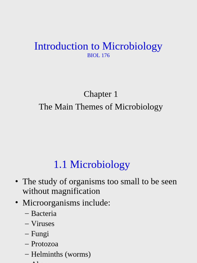 Chapter 1 _ Introduction to Microbiology | PDF | Microbiology | Microorganism