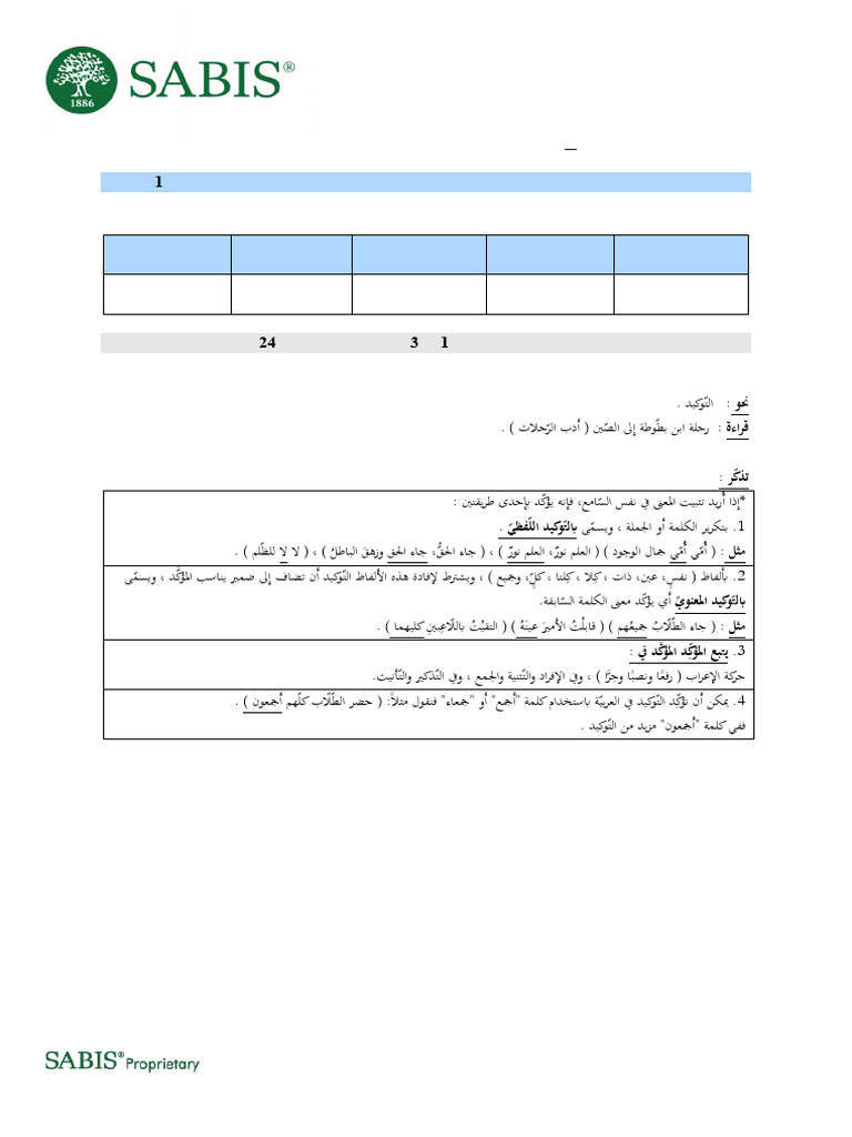 2425 Grade 9 UAE Arabic Exam Related Materials T3 Wk1 | PDF