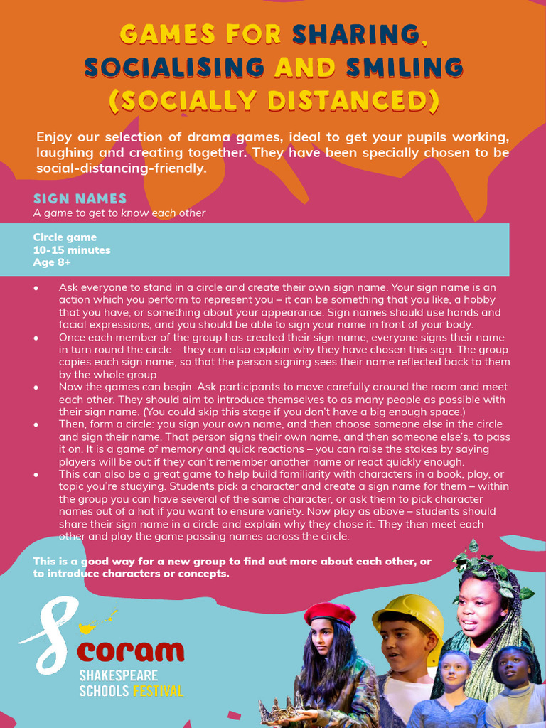 CSSF Games For Sharing Socialising and Smiling Socially Distanced | PDF ...