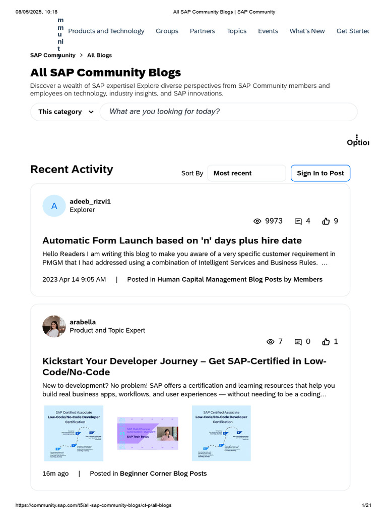 All SAP Community Blogs - SAP Community | PDF | Information Technology ...