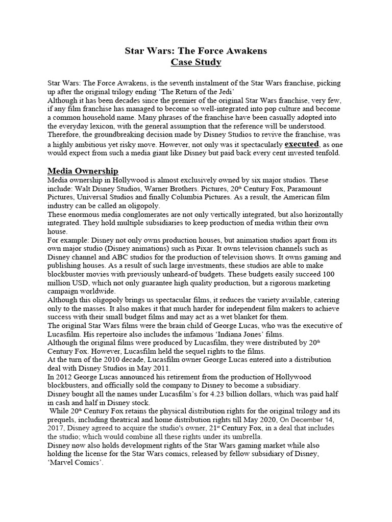 Star Wars Force Awakens Case Study | PDF | Lucasfilm | Star Wars