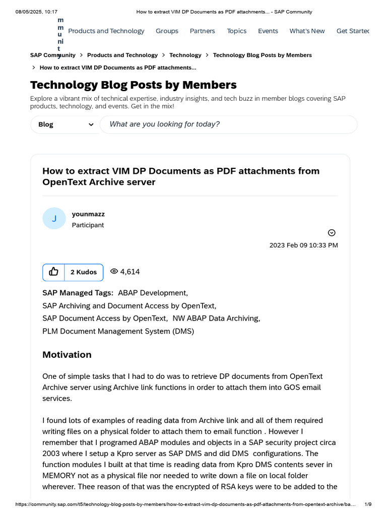How To Extract VIM DP Documents As PDF Attachments... - SAP Community | PDF | Computing ...