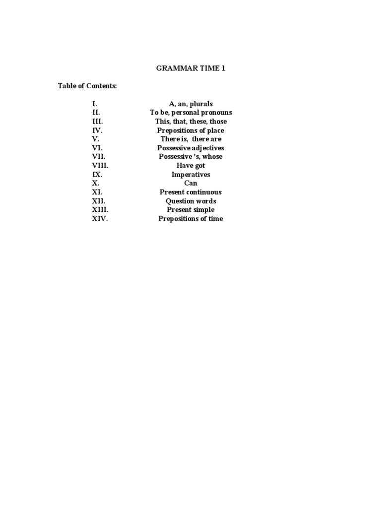 Grammar Time 1 | PDF