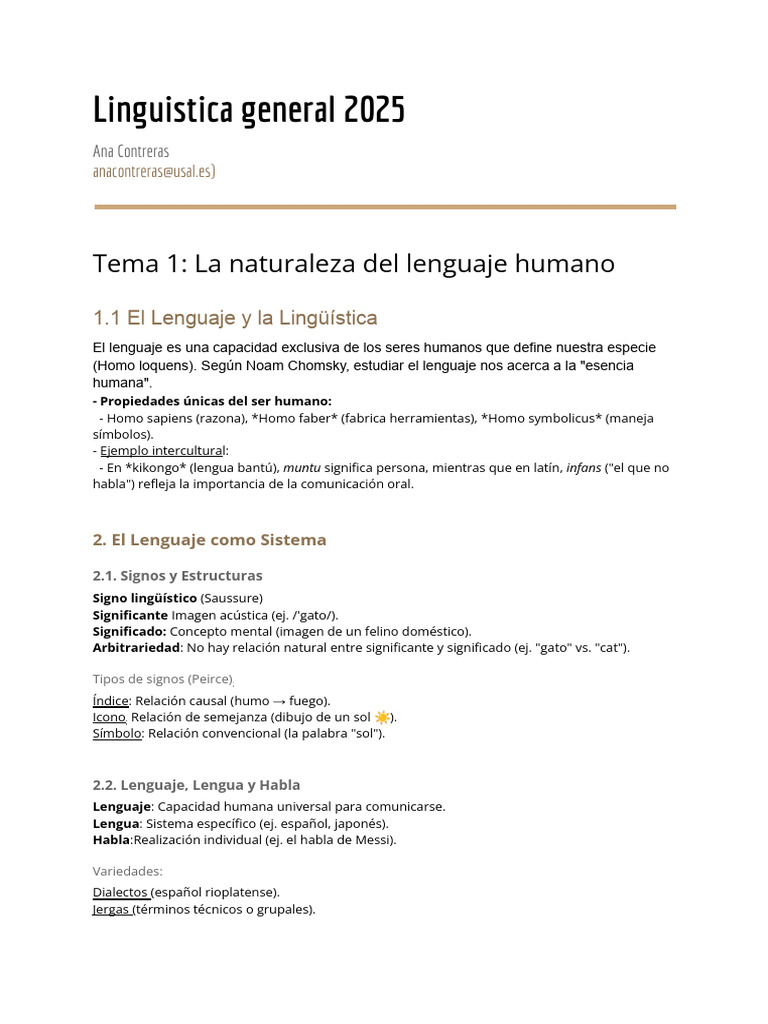 Linguistica General 2025 | PDF | Escritura | Sintaxis