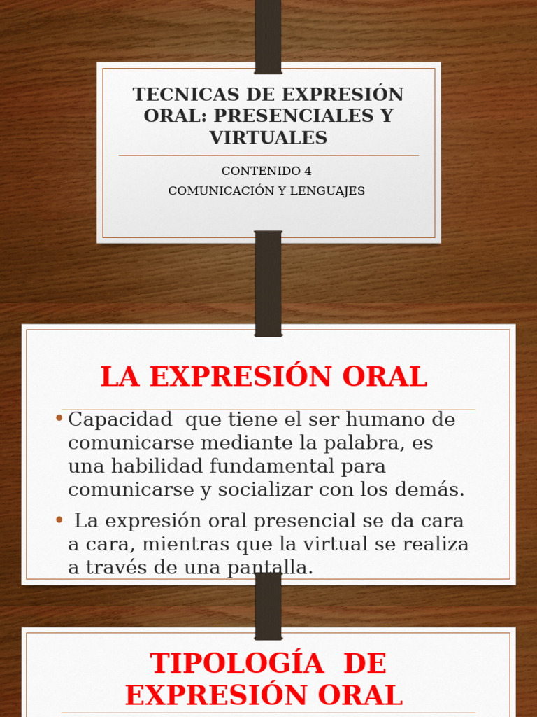 Técnicas de Expresión Oral Presenciales y Virtuales | PDF
