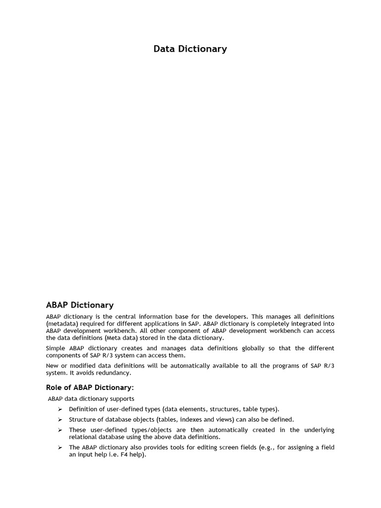 Data Dictionary | PDF | Databases | Button (Computing)