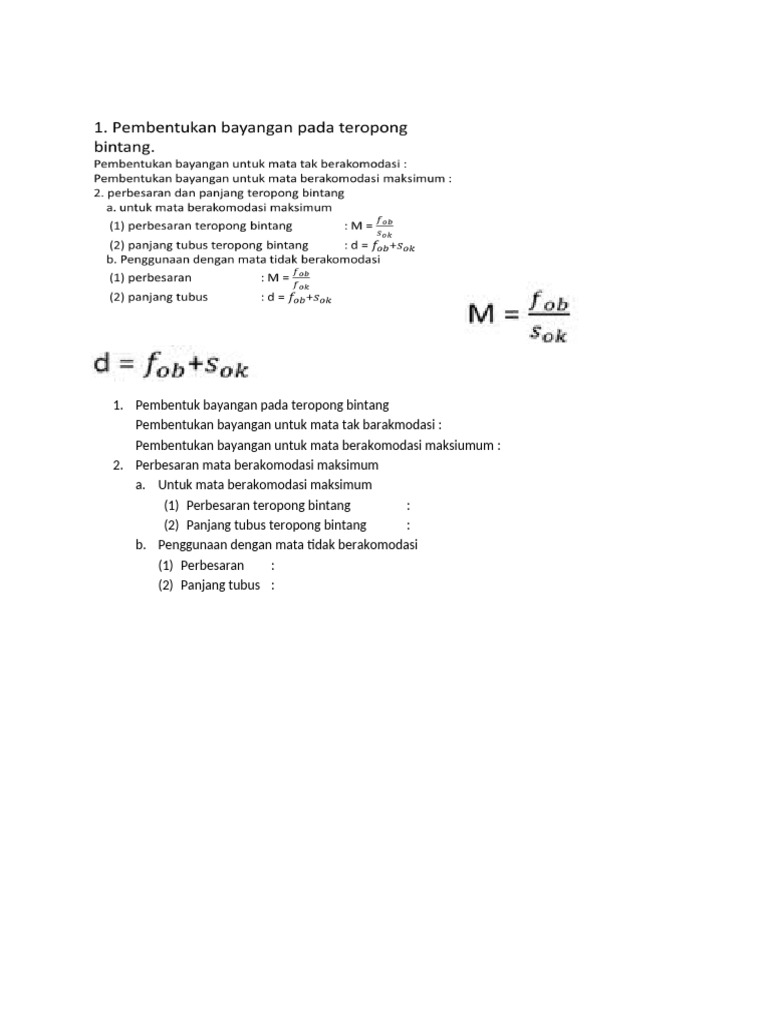 Pembentuk Bayangan Pada Teropong Bintang | PDF