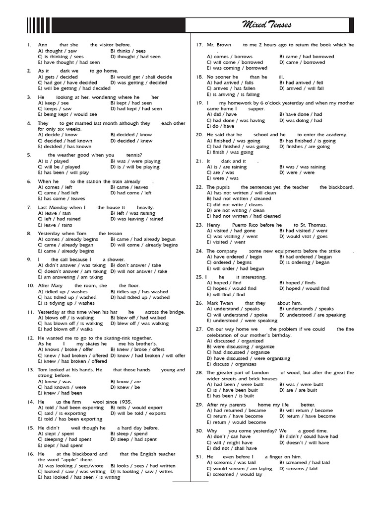 Grammar Tests 123 124 | PDF