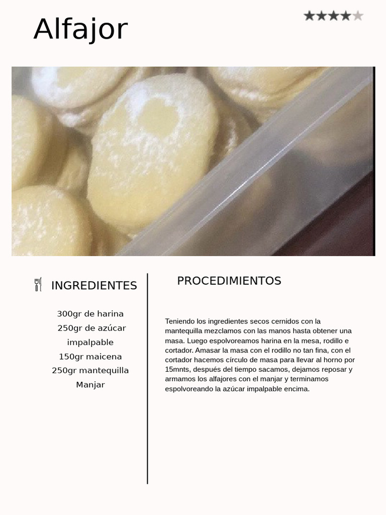 White Beige Modern Recipe Card | PDF | Panes | Galleta