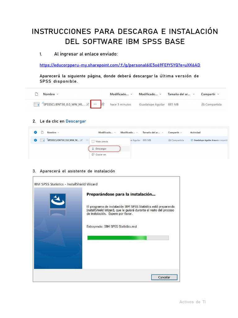 Guía para Instalar IBM SPSS Base | PDF | Spss | Ventana (informática)