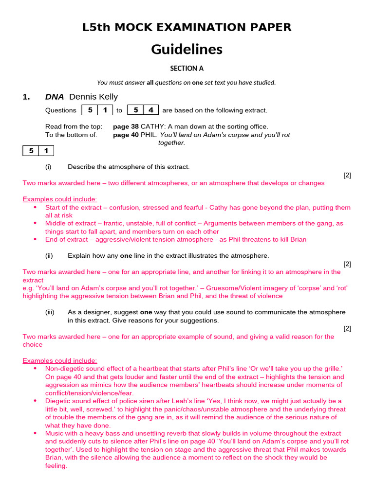 L5th Mock Exam: DNA Extract Analysis | PDF | Body Language | Motivation