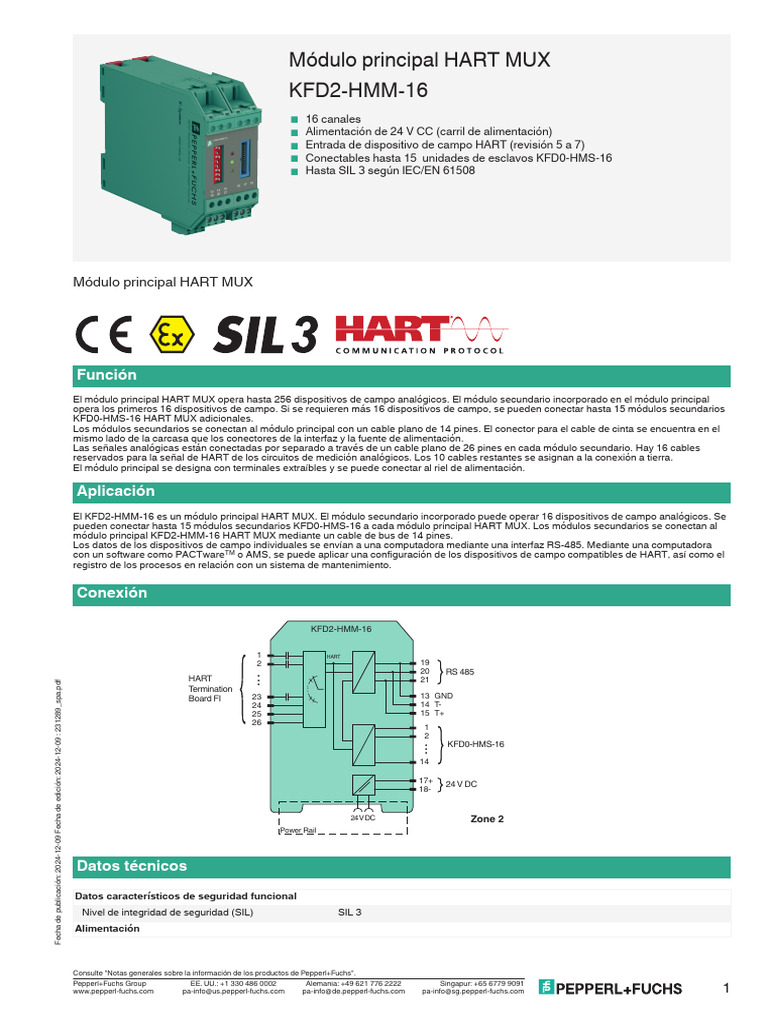 Módulo Principal HART MUX KFD2-HMM-16: Función | PDF