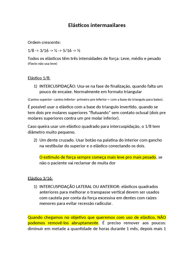 Uso e Efeitos dos Elásticos Intermaxilares | PDF | Dente humano