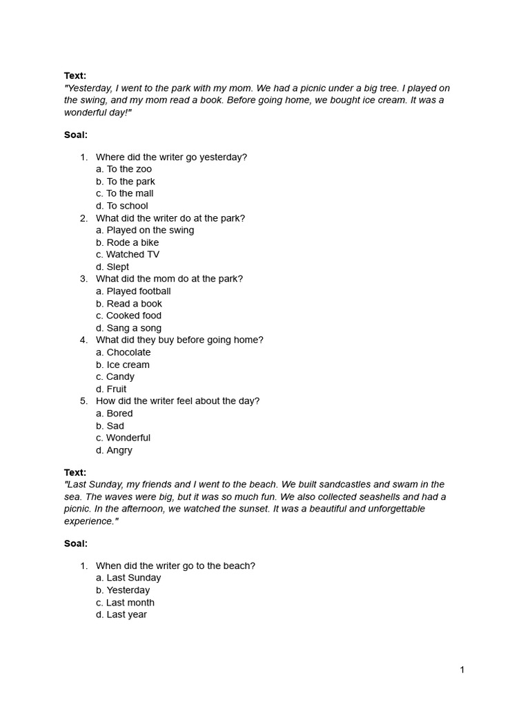 Latihan Soal English Mu'adz | PDF | Cinderella