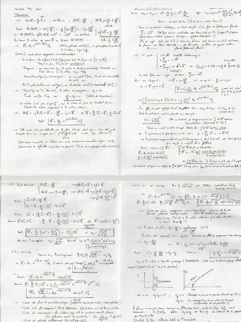 Centrale Supelec PC 2001 Physique 2 Corrige | PDF