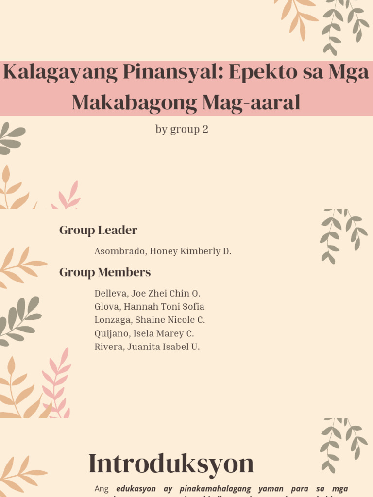 Group2 Kalagayang Pinansyal (1) | PDF