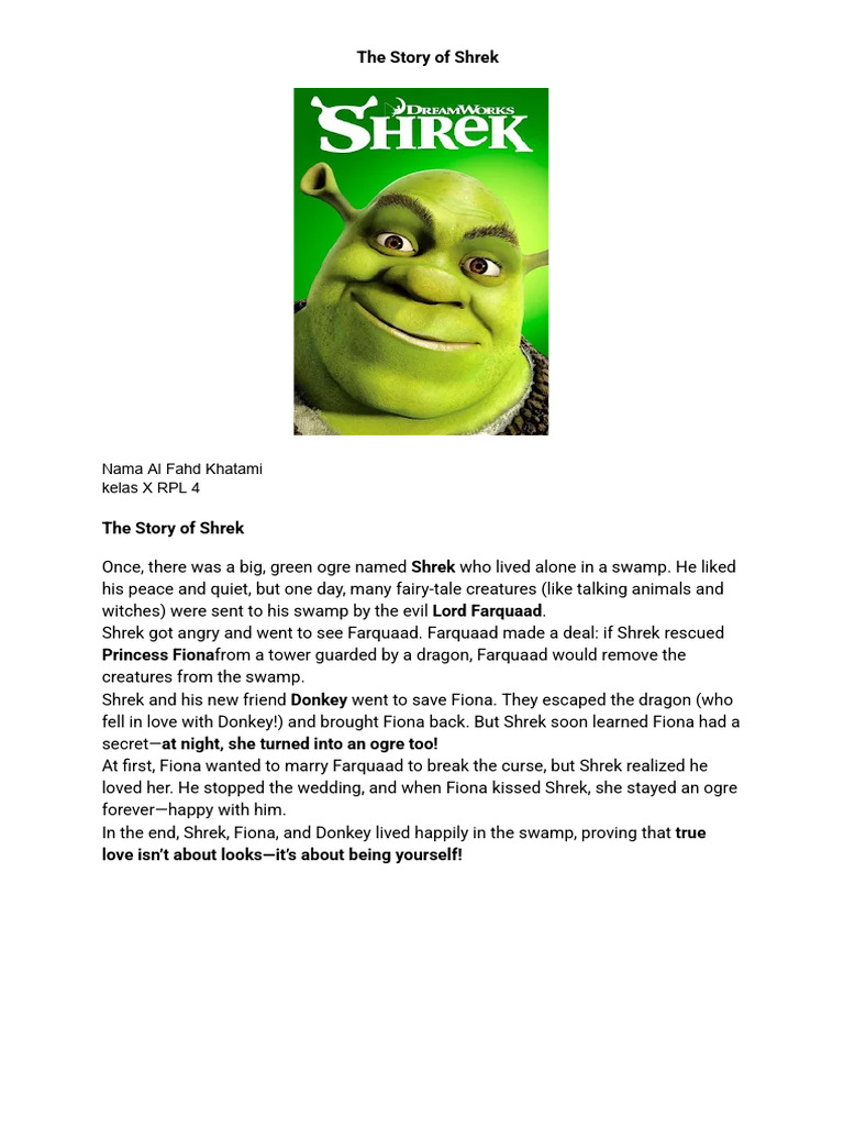 Shrek: The Ogre's True Love Story | PDF