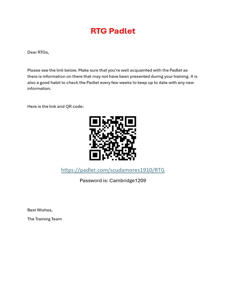 RTG Padlet Memo | PDF