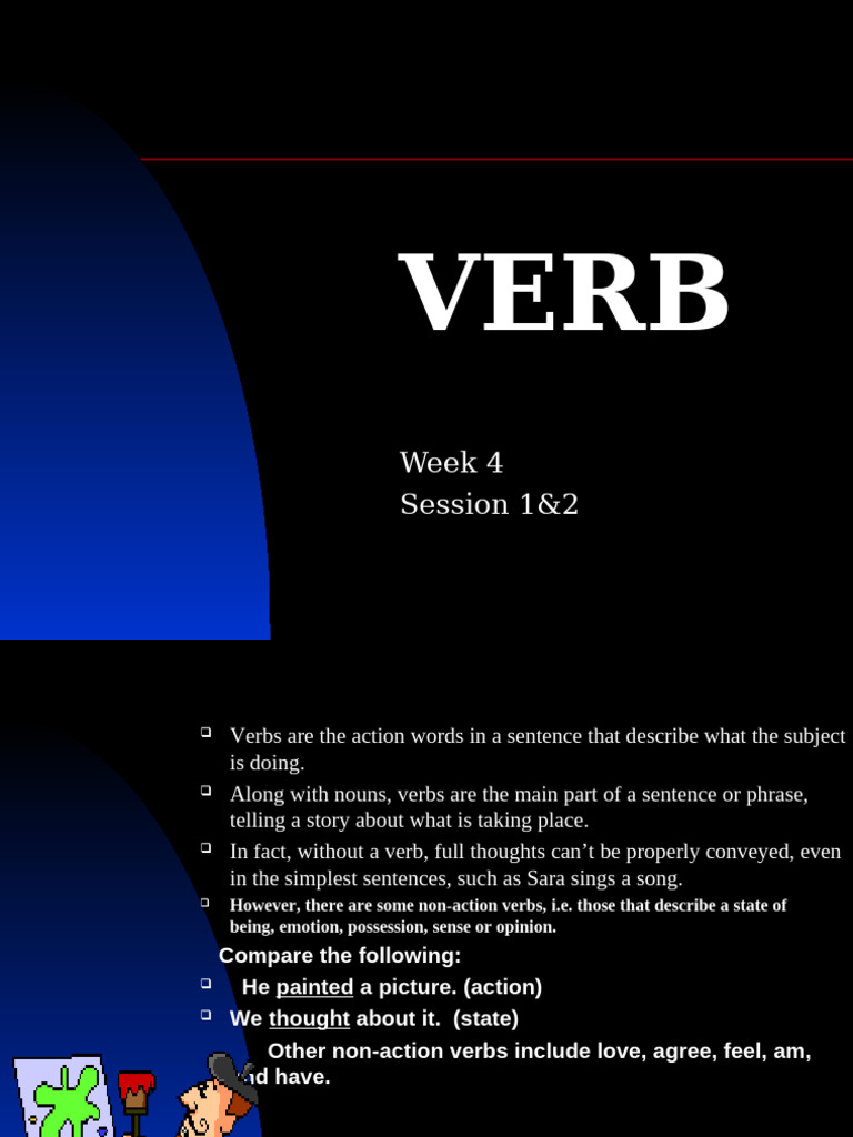 Week 4 (Parts of Speech (Verb and Its Types) | PDF | Verb | Grammar