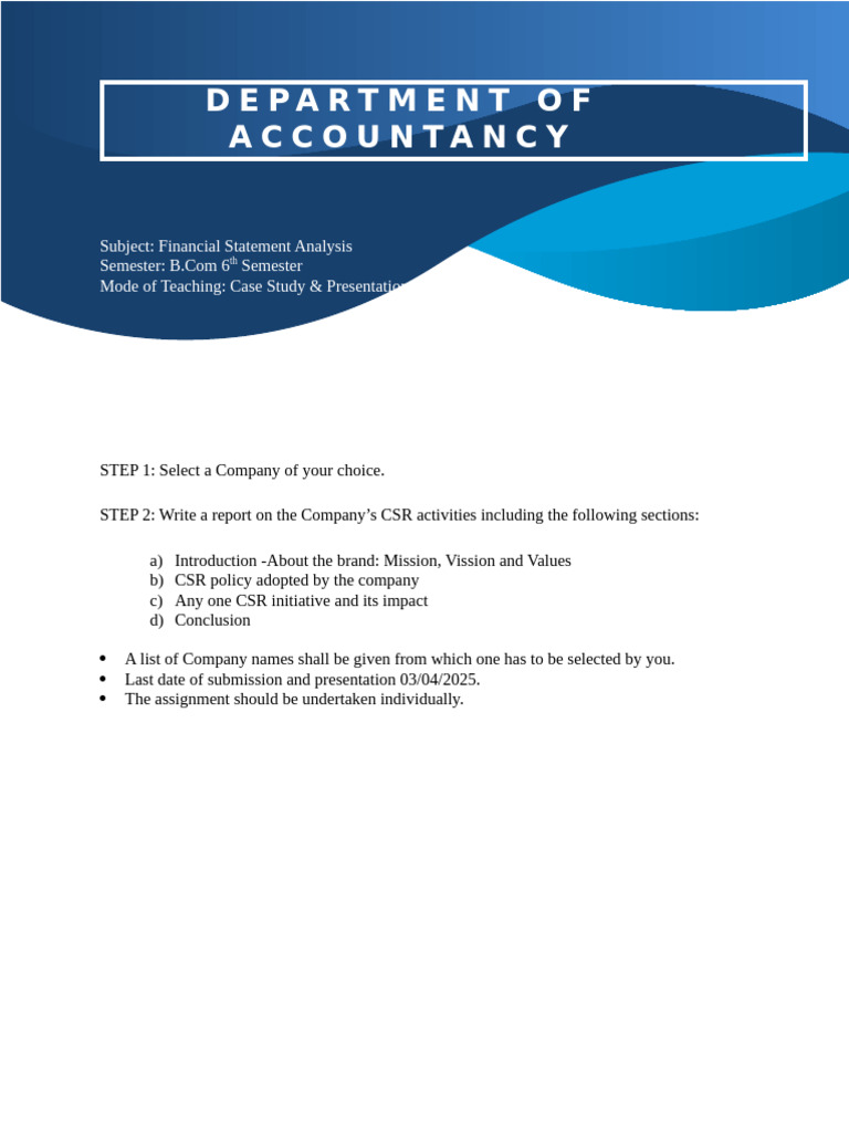 Assignment for FSA 2025 | PDF