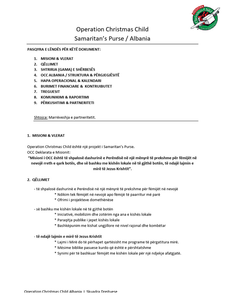 Marreveshje Bashkepunimi OCC Albania 2024 2025 | PDF