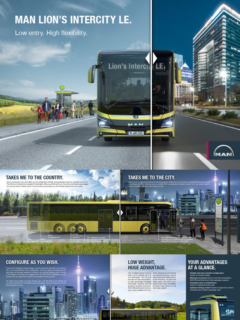 MAN Lion's Intercity LE: Flexible Bus Solutions | PDF | Traffic | Bus