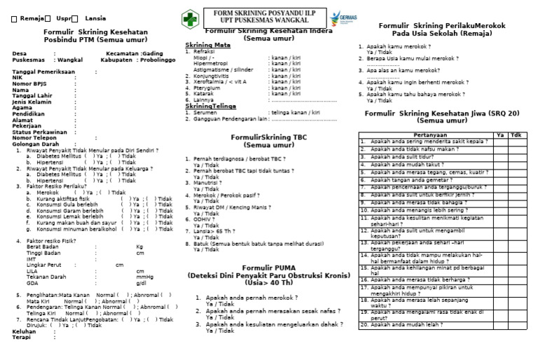 Form Skrining Posyandu Ilp Fix | PDF
