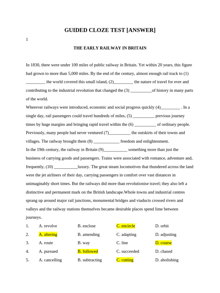 Guided Cloze Test [Answer] | PDF | Airship