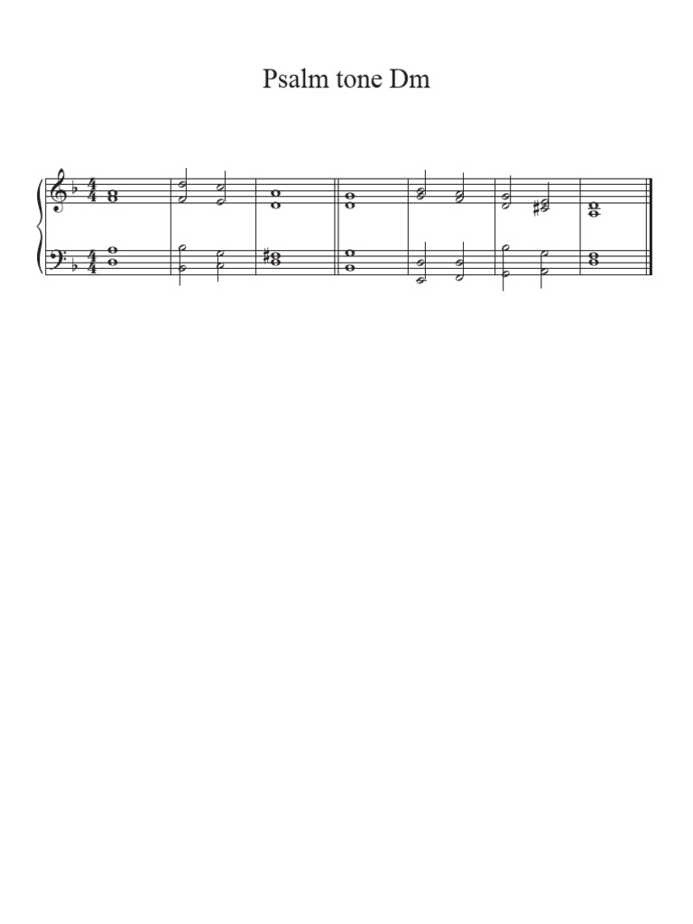 Psalm Tone DM - Score | PDF