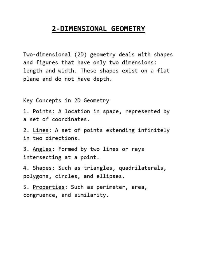 2-Dimensional Geometry | PDF | Geometry | Shape