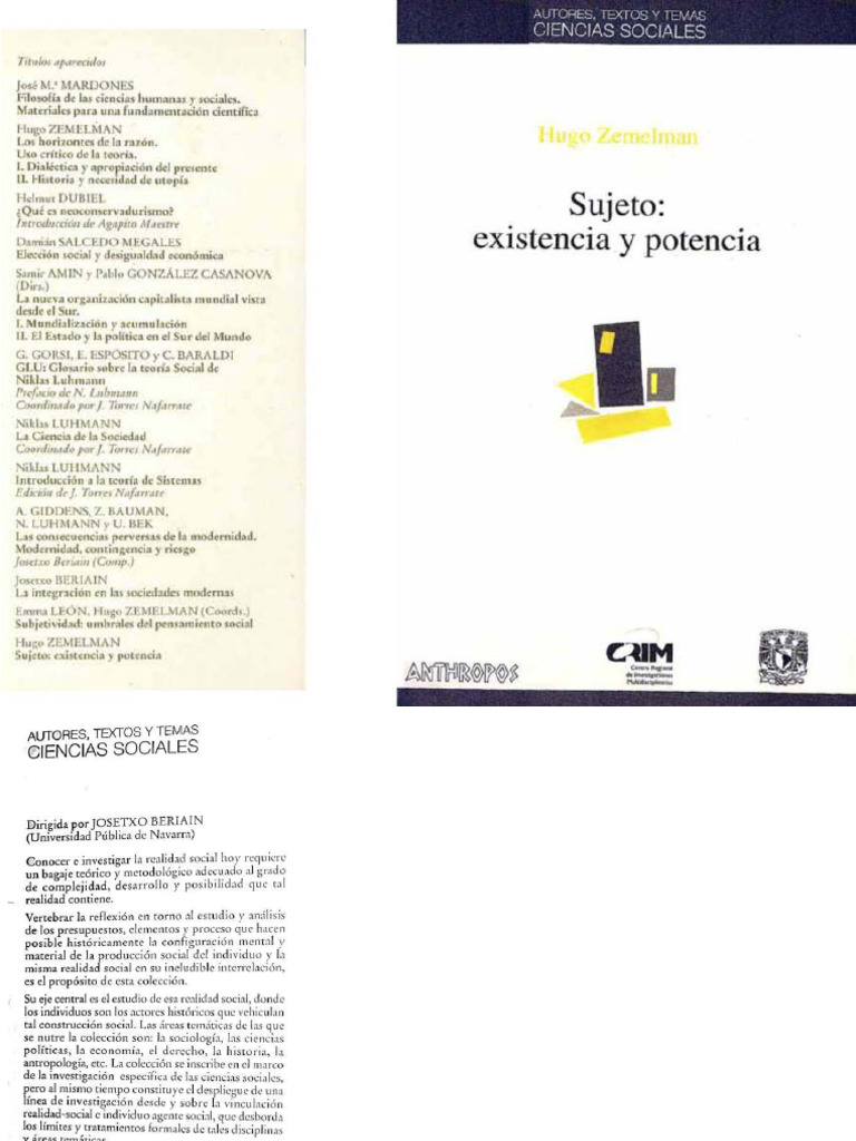 Zemelman Sujeto Existencia y Potencia | PDF