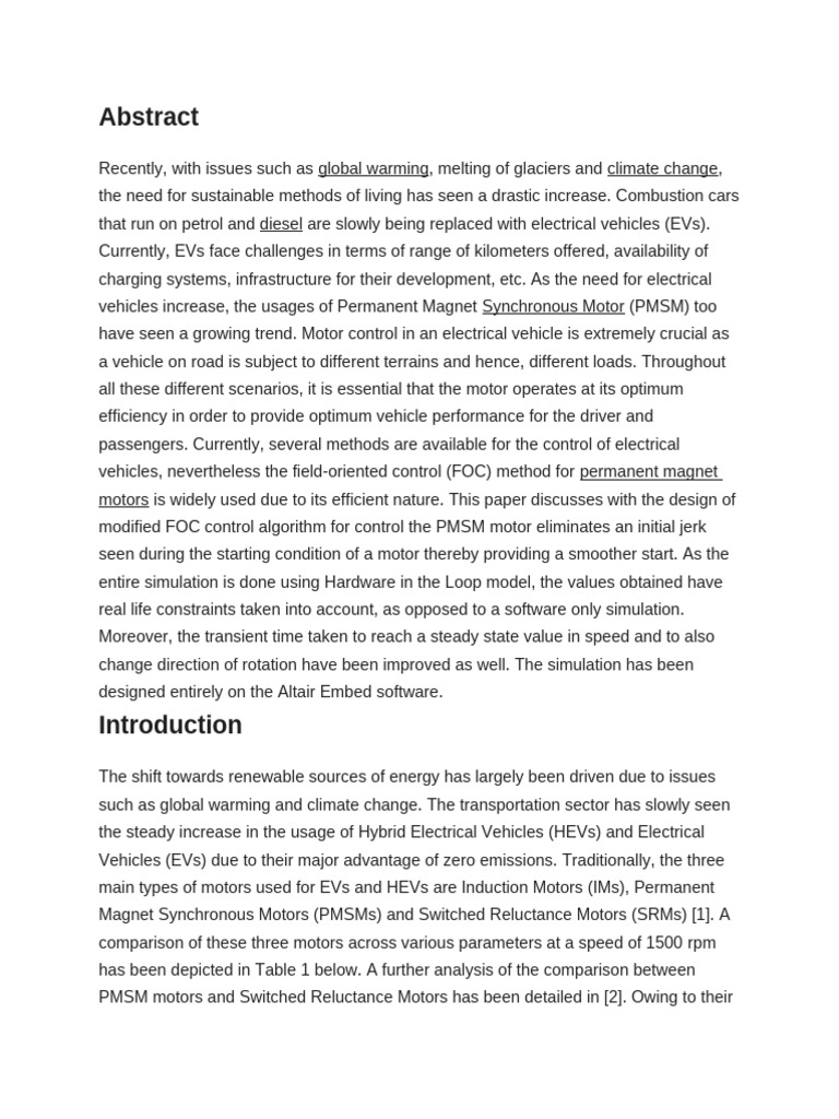 Development of A PMSM Motor Field-Oriented Control Algorithm For ...