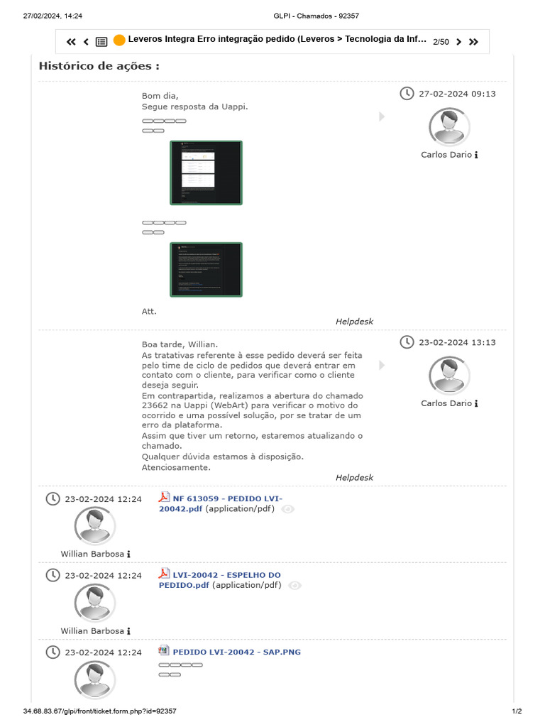 GLPI - Chamados - 92357 | PDF