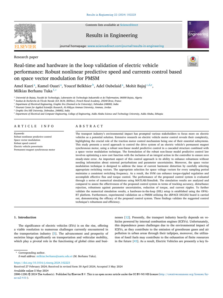 Real-Time and Hardware in The Loop Validation of Electric Vehicle Performance | PDF | Control ...