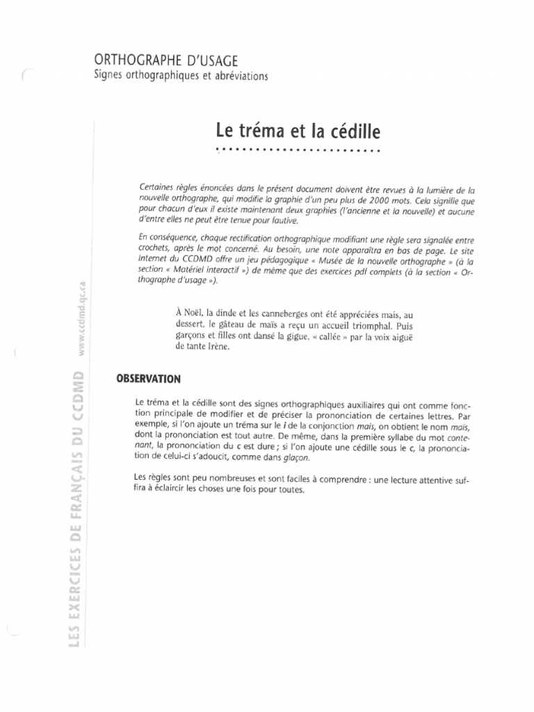 Le Trema Et La Cedille | PDF