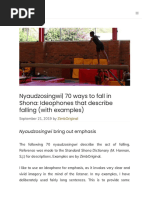 Nyaudzosingwi - Many Shona Words For 101 English Verbs - ZimbOriginal ...