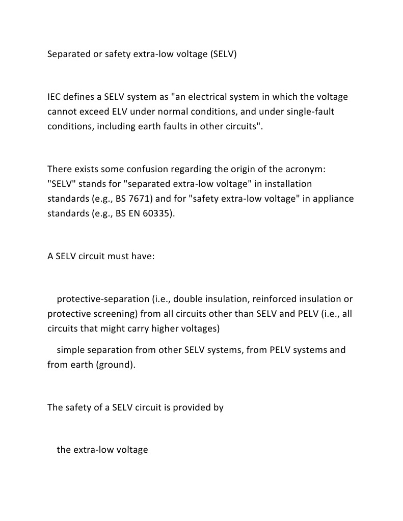SELV vs PELV: Key Differences Explained | PDF | Power (Physics ...