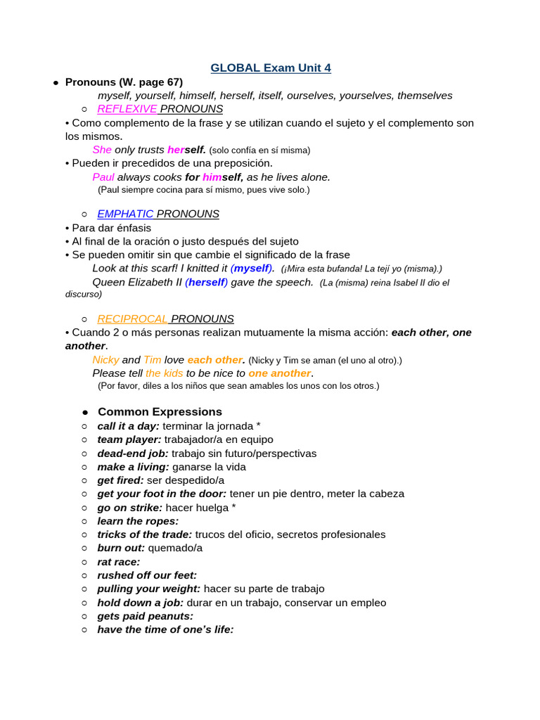 2nd Term's GLOBAL Exam U.4 - Batx. 2.A (20 - 02 - 24) | PDF